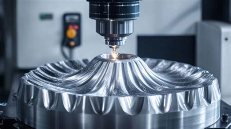 Precision Machining Of A Metal Component Using A Cnc Milling Machine Stock Illustration