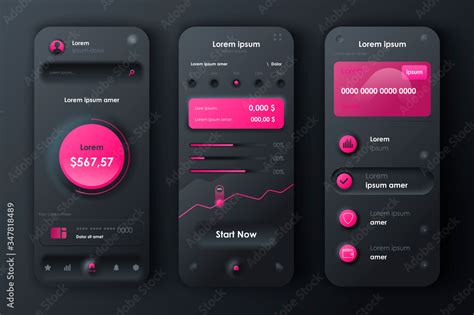 Finance Services Unique Neomorphic Design Kit For Mobile App