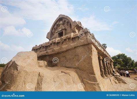 Ancient Pancha Rathas Temple At Mahabalipuram Royalty Free Stock