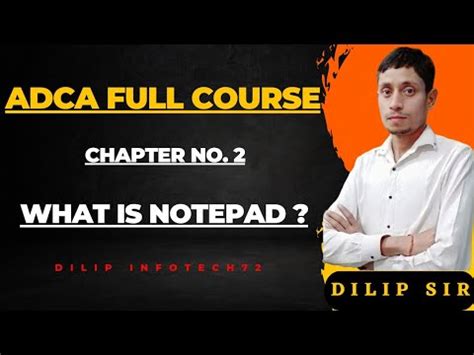 ADCA FULL COURSE CHAPTER NO WHAT IS NOTEPAD YouTube