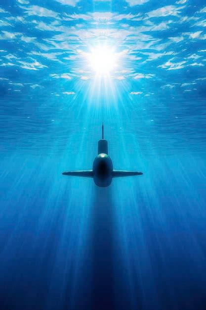Premium Photo A Submarine Floating In The Deep Sea