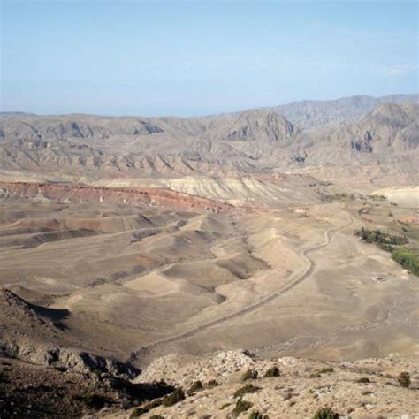View To The Village Of Madygen And Southwestern Outcrop Area Of Madygen