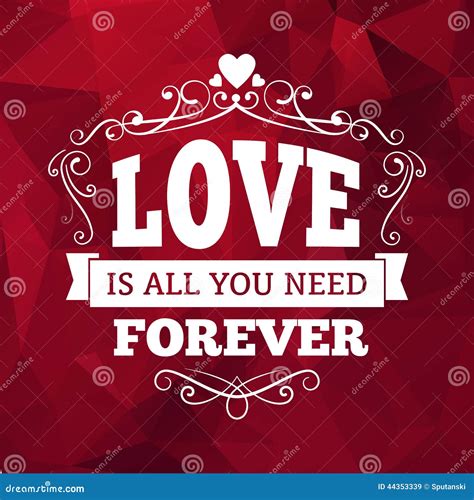 Wedding Typography Love You Forever Vintage Card Background Design