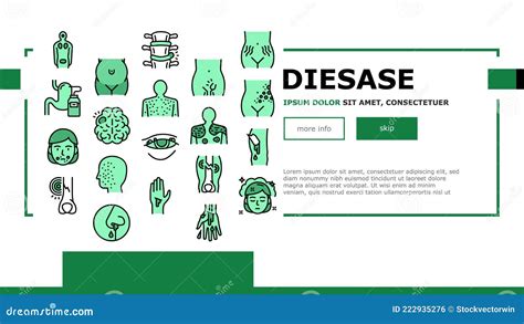 Disease Health Problem Landing Header Vector Stock Vector
