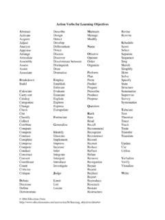 Action Verbs For Learning Objectives Action Verbs For Learning Objectives Pdf PDF4PRO