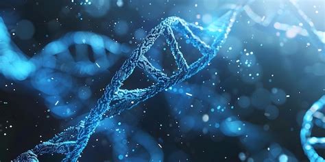 Premium Photo Blue Intertwined DNA Strands On Futuristic Abstract