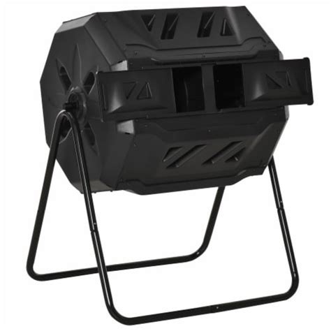 Garden Compost Bin Dual Tumbler Rotating Outdoor Composter With Sliding