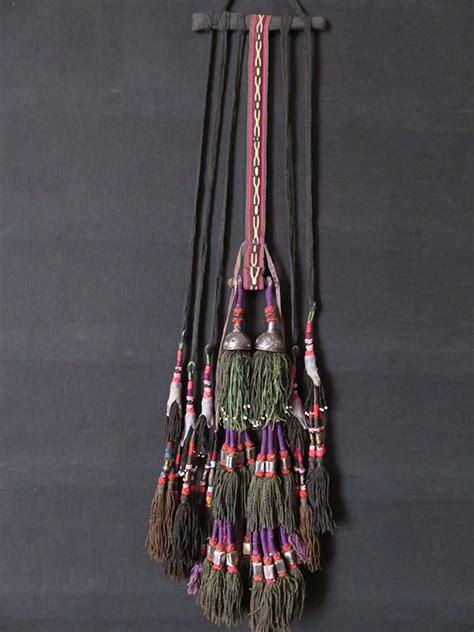 Uzbekistan Surkhandarya Silk Braided And Glass Beaded Hair Tassels