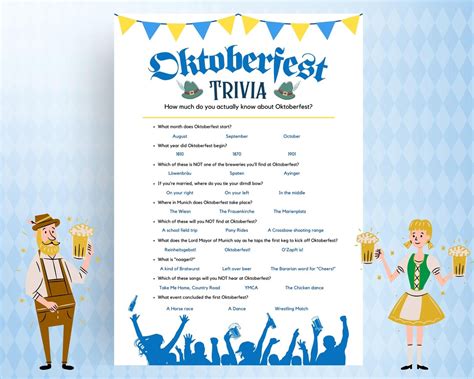 Oktoberfest Trivia Quiz Oktoberfest Games German Games Oktoberfest