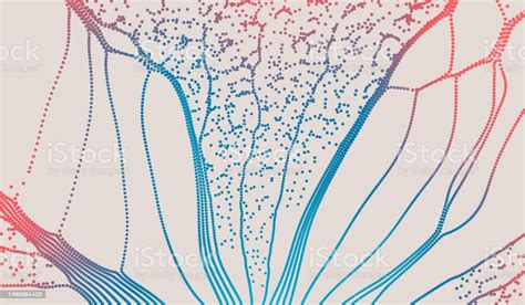 동적 방출 입자가 있는 배열입니다 3d 기술 스타일 추상적 배경입니다 벡터 그림입니다 그라데이션에 대한 스톡 벡터 아트 및 기타 이미지 Istock