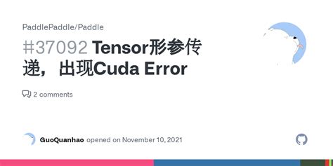 Tensor形参传递，出现cuda Error · Issue 37092 · Paddlepaddlepaddle · Github