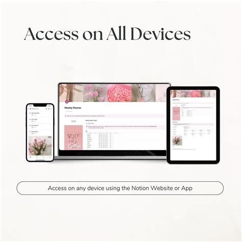Notion Template Notion Dashboard Aesthetic Pink Weekly Notion