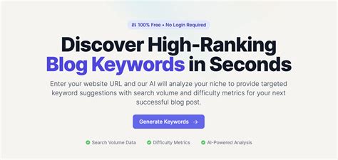 Blog Keyword Generator 100 Free No Login Required