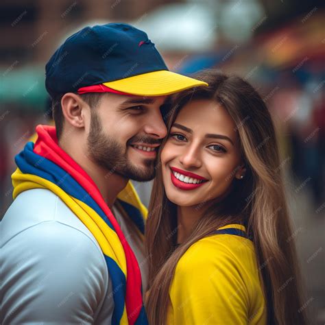 Premium Photo Young Happy Colombian Couple Wearing Traditional