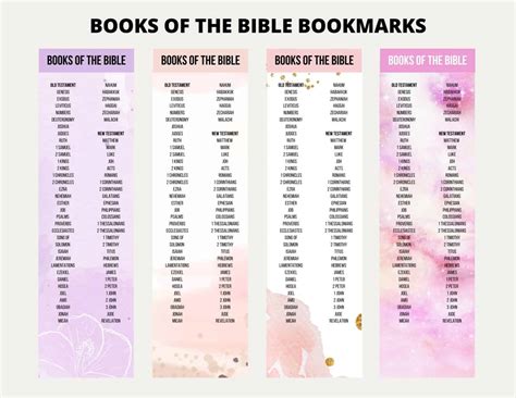 Printable Books Of The Bible Bookmarks My Printable Faith