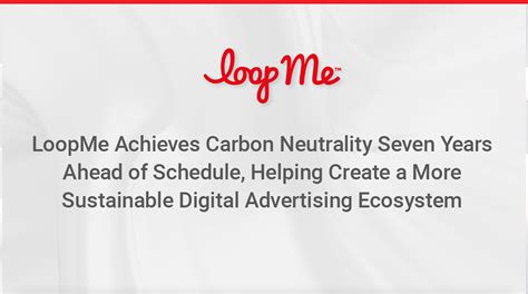 Loopme Achieves Carbon Neutrality Seven Years Ahead Of Schedule