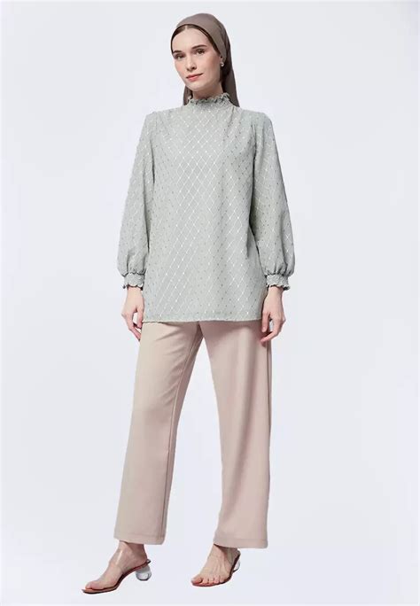 Jual Executive Textured Long Sleeve Blouse Original ZALORA Indonesia