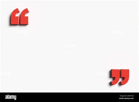 Modern 3d Quote Or Quotation Marks Frame A Text Box On White Background Offering Space For