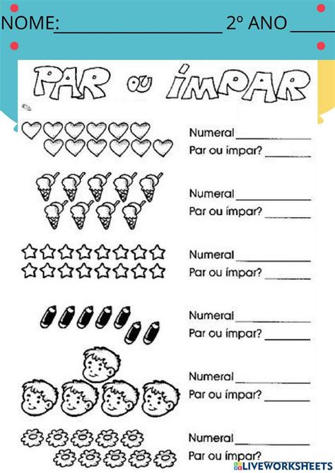 Par E Ìmpar Interactive Activity For 2º Ano😔 Descubra As Novas