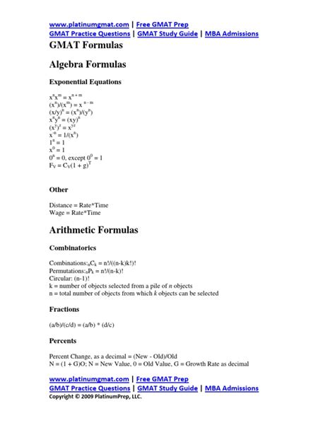Gmat Math Formulas Area Euclidean Plane Geometry