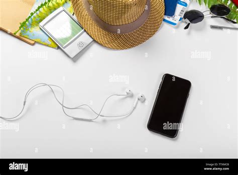 Travel Summer Vacation Tourism And Objects Concept Stock Photo Alamy