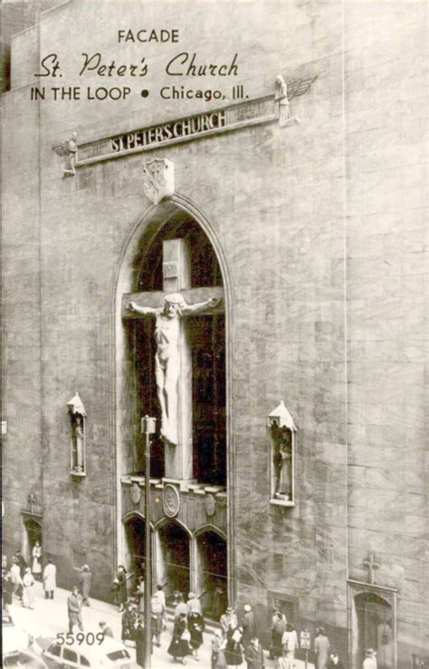 Postcard Chicago St Peters Church In The Loop Aerial 1962