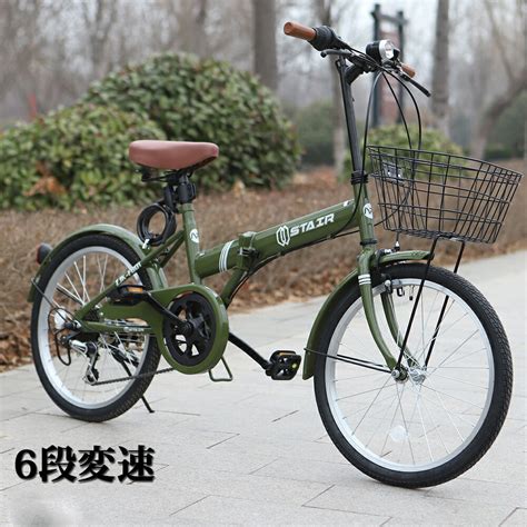 【楽天市場】折りたたみ自転車 20インチ シマノ 6段変速 ミニベロ フロント ライト 鍵 カゴ付 折り畳み 自転車 シティサイクル 街乗り