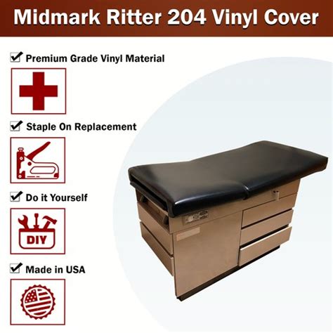 Midmark Ritter Exam 204 Replacement Vinyl Upholstery Cover Staple On