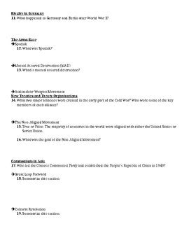 AP World History Amsco Chapter 28 Reading Questions By Hard Working