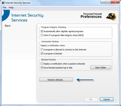 Restore Personal Firewall Default Settings Support Small Business Bell Aliant