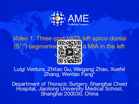 Three Port Vats Left Apico Dorsal S 1 2 Segmentectomy For A Mia In Download Scientific