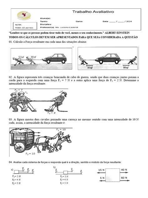 Força Resultante Em Sistemas De Cálculo Pdf