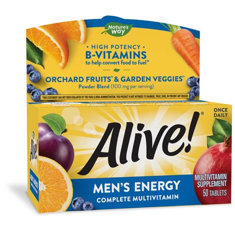 Alive! Men's Energy Everyday Complete Multivitamin Tablets, 50 Ct ...