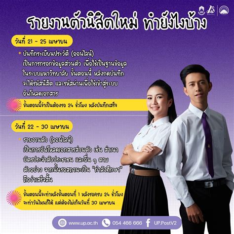 มพ โพสต์ 📣 วันนี้วันแรกของการรายงานตัวนิสิตใหม่แล้วน้า มาดูขั้นตอนกันแบบชัด ๆ ทำตามได้ง่าย ๆ