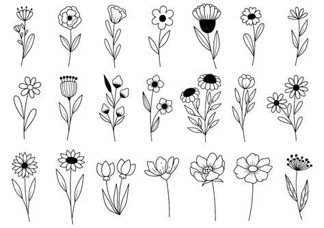 Premium Vector 0011 Hand Drawn Flowers Doodle