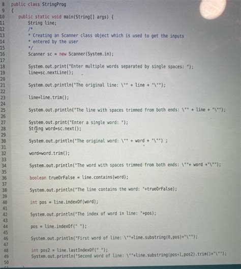 solved 8 public class stringprog 9 { 10 public static void main