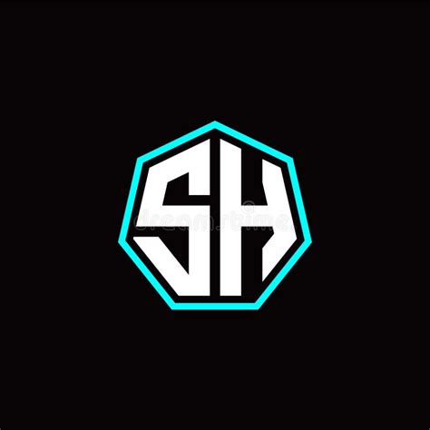 S H Initials Modern Polygon Logo Template Stock Vector Illustration