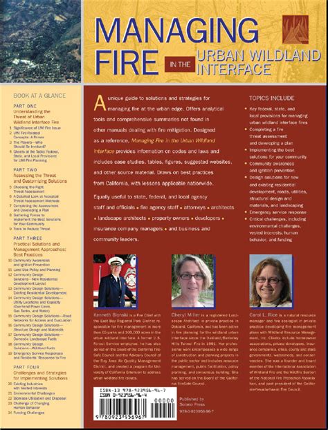 Managing Fire In The Urban Wildland Interface Solano Press Books