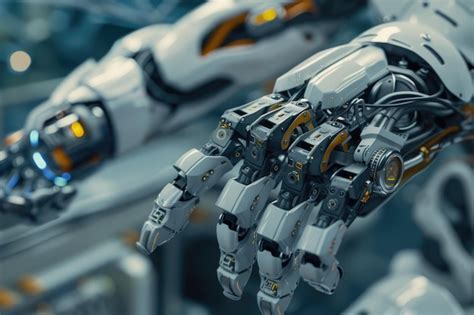 Premium Photo Advanced Ai Robotic Arm In Laboratory Setting