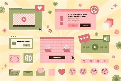 Retro Ui Icons Vectors And Illustrations For Free Download