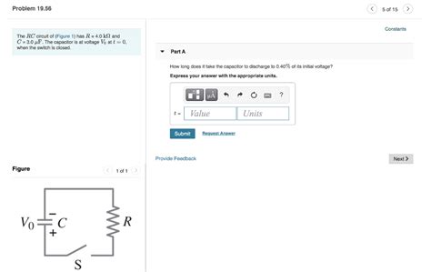 Solved Problem Of Constants The RC Circuit Of Chegg Com