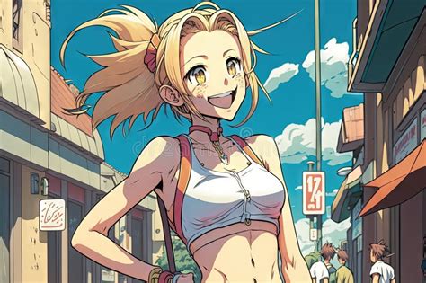 Beautiful Anime Manga Girl In Tokyo Japan Illustration Generative Ai