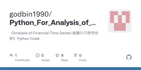 github godbin1990 python for analysis of financial time series
