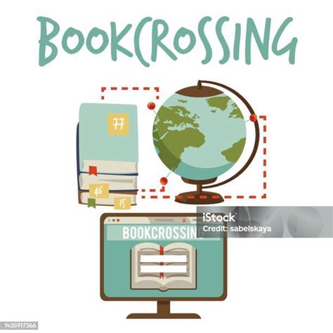 온라인 북크로스 흰색 배경에 고립 된 평면 벡터 일러스트레이션 개념에 대한 스톡 벡터 아트 및 기타 이미지 개념 고름 공유 개념 Istock