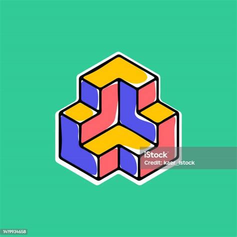 Ilustración De Forma Vectorial De Triángulo Imposible Logotipo 3d