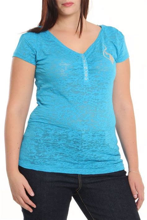 Baby Phat V Neck Tee In Aqua Blue Beyond The Rack