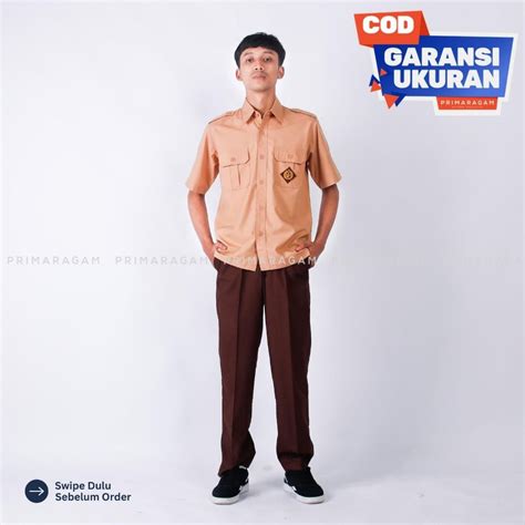 Jual Celana seragam sekolah pramuka smp sma smk panjang coklat cokelat pria laki laki cowok ...