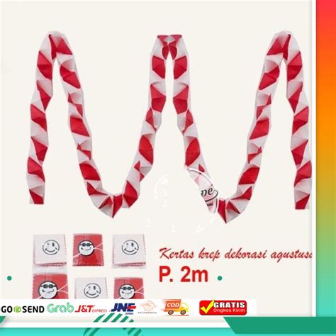 Jual Kertas Krep Merah Putih Zig Zag Dekorasi Merah Putih Hiasan