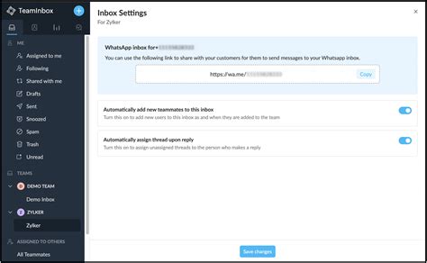 How To Create A WhatsApp Inbox TeamInbox By Zoho Mail