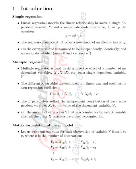 General Linear Model Regression Analysis I
